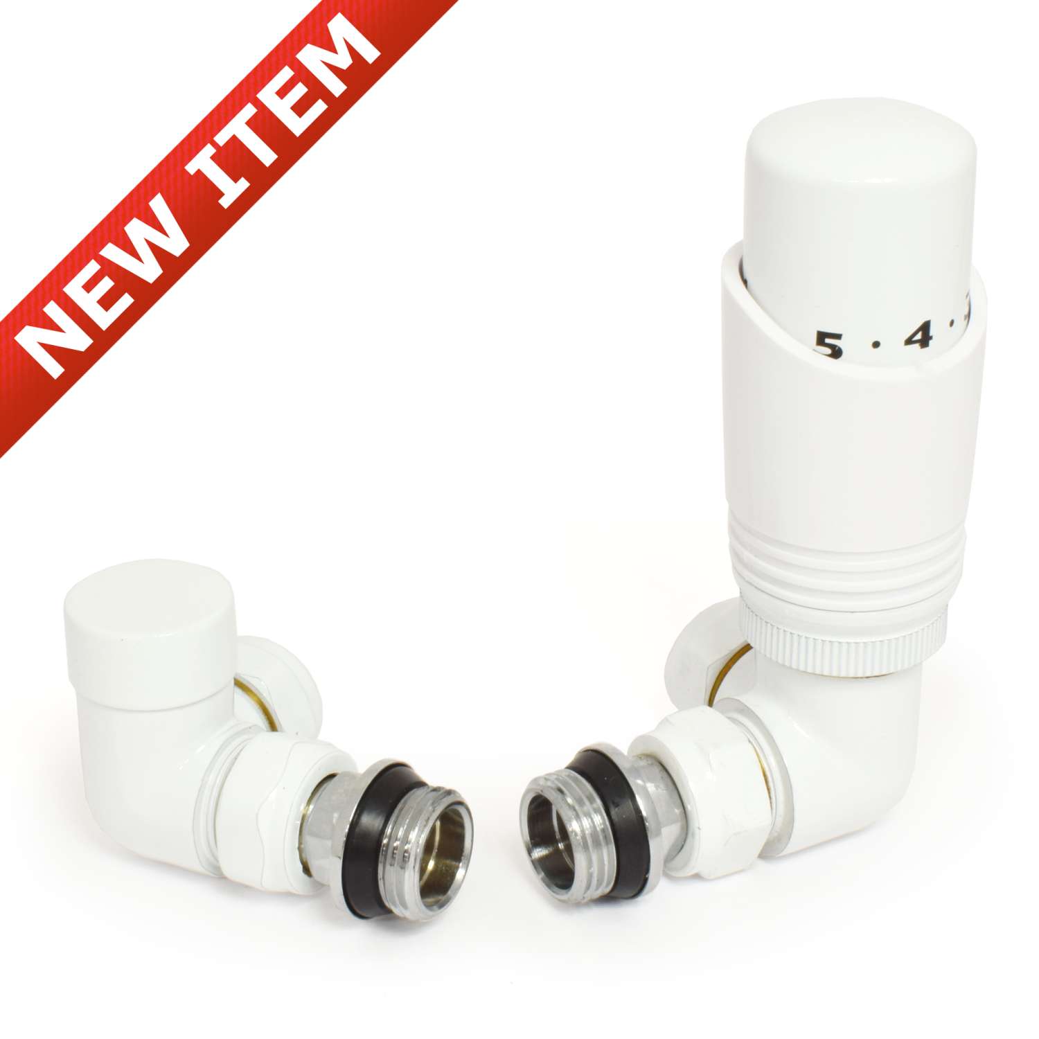 West Delta White Corner TRV Valve - Radiators.co.uk