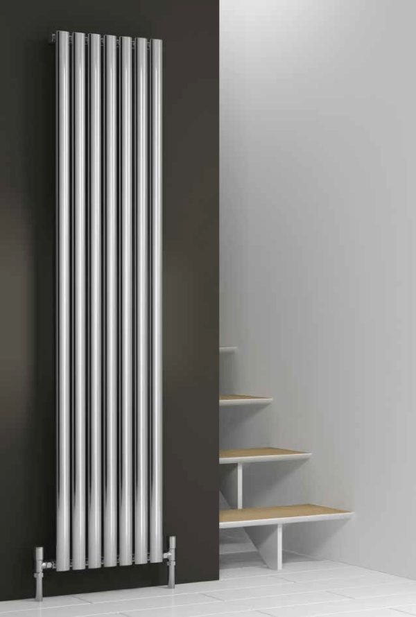 Reina Neva Vertical Designer Radiator 1800mm x 354mm Chrome 3041 BTU ...