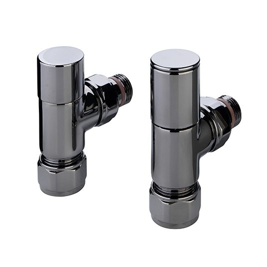 Zehnder Valve Set 27. Manual angled valve set. Nickel nero finish ...