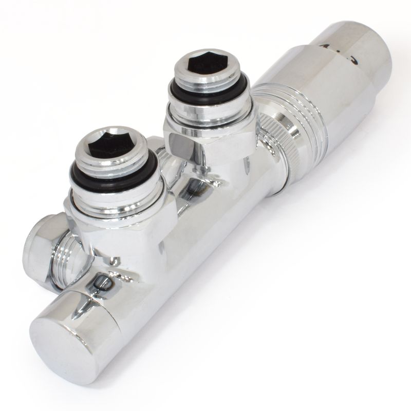 West Radiators Delta Twin Angled TRV Chrome Thermostatic Radiator Valve ...